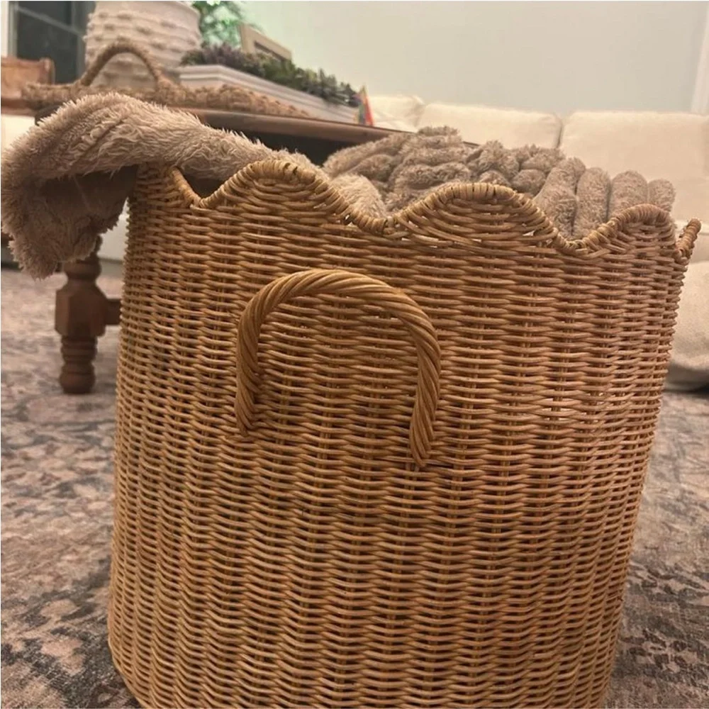 Threshold | Accents | Scalloped Edge Woven Natural Basket Threshold ...